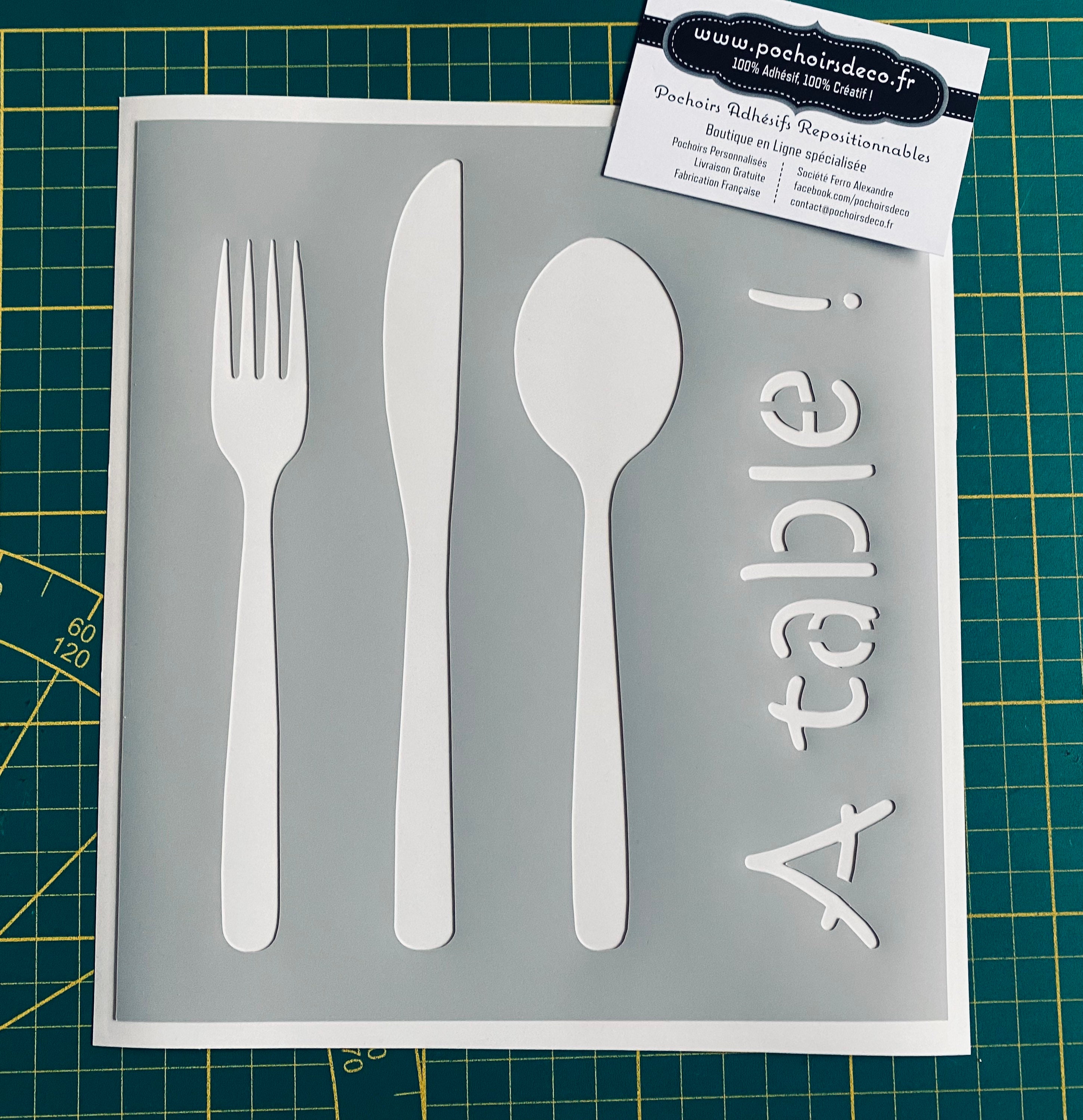 Pochoir Adhésif PVC Réutilisable 20 x 20 cm Cuisine Couverts A - Etsy ...