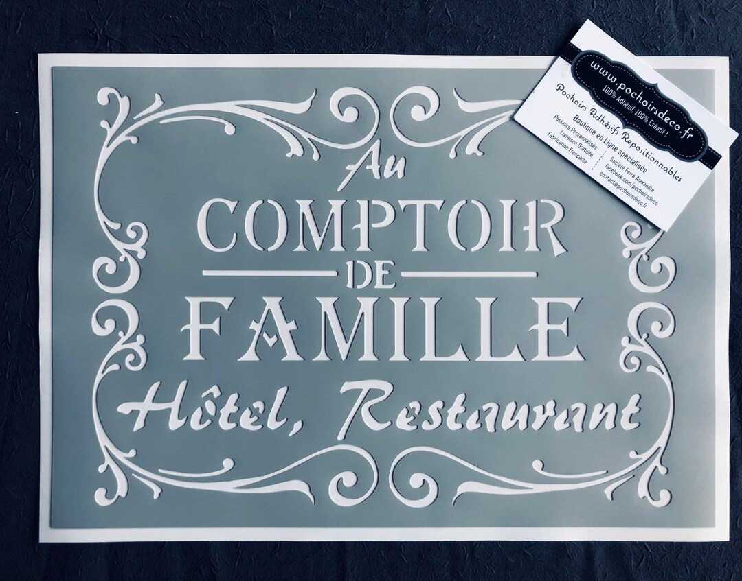 Stencil PVC Adhesive Reusable 30 X 20 Cm Displays at the Family Counter ...