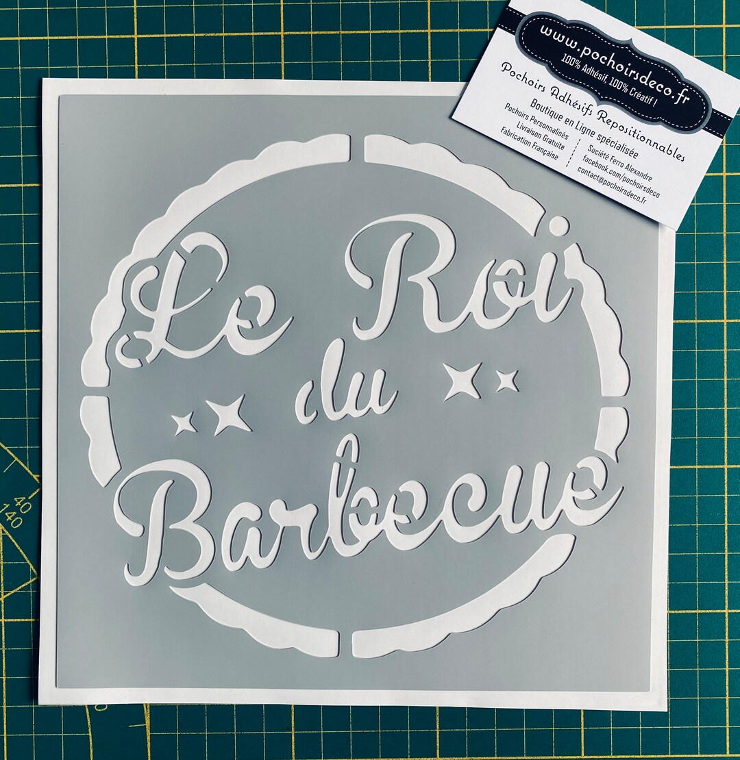 Stencil Adhesive PVC Reusable 20 X 20 Cm Medallion the King of BBQ ...