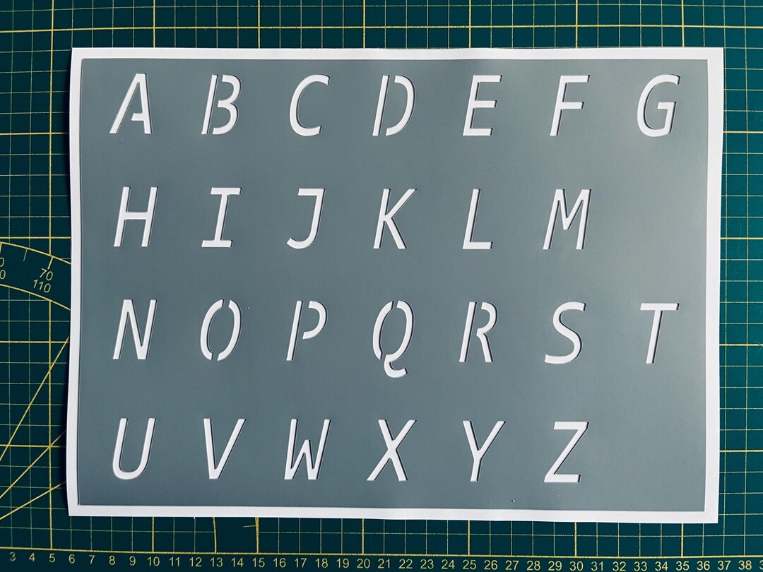 Reusable PVC Adhesive Stencil 30 X 20 Cm Italic Alphabet (3cm Height ...