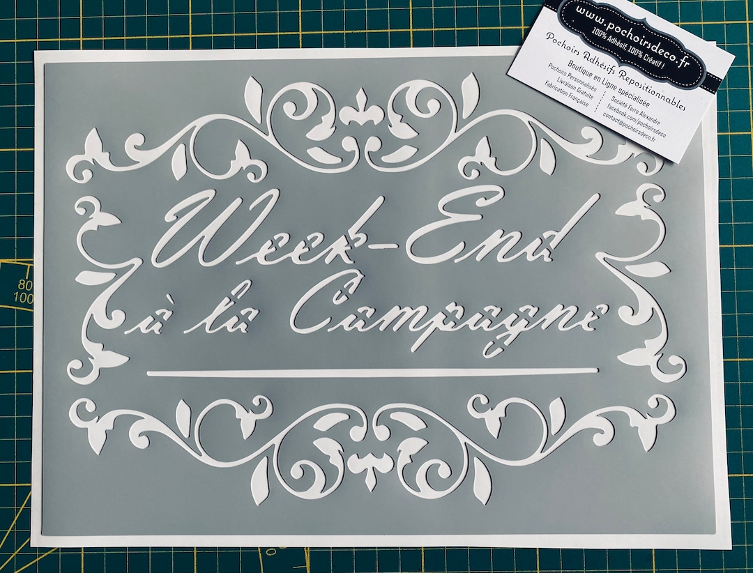 Stencil Adhesive PVC Reusable 30 X 20 Cm Poster Old Weekend in the ...