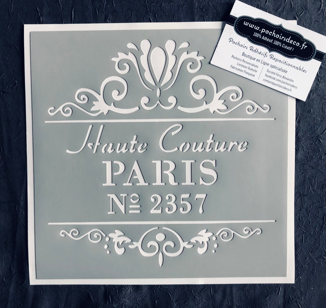 Stencil Pvc Adhesive Reusable 22 X 20 Cm Haute Couture & - Etsy
