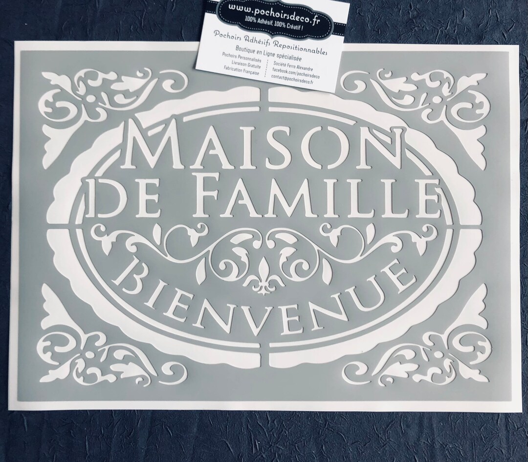 Stencil PVC Adhesive Reusable 30 X 20 Cm Medallion Vintage Family Home ...