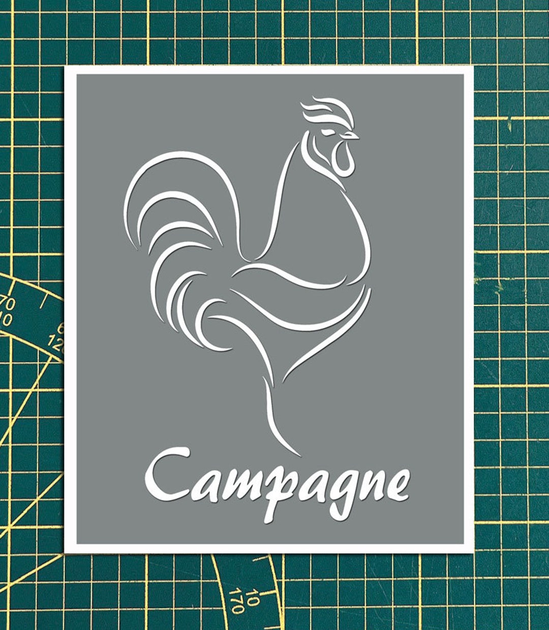 Reusable PVC Adhesive Stencil 25 X 20 Cm Rooster & Countryside ...