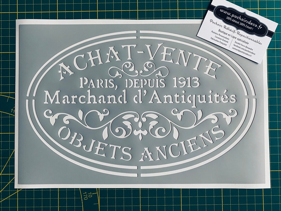Stencil Adhesive PVC Reusable 30 X 20 Cm Poster Old Buy Sale Antique ...