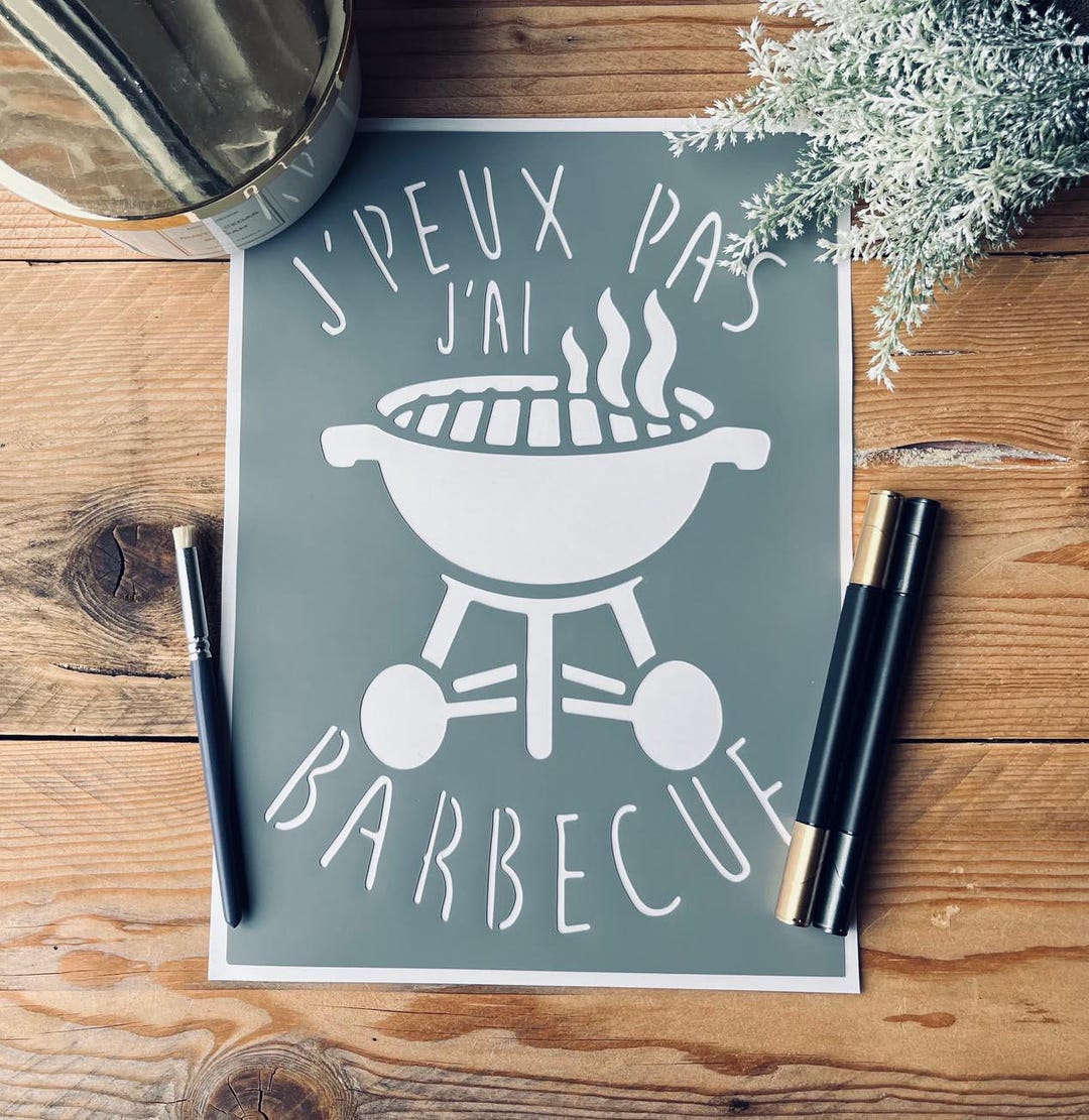 Pochoir Adhésif Style Cuisine en PVC, Motif Affiche J'peux pas j'ai ...