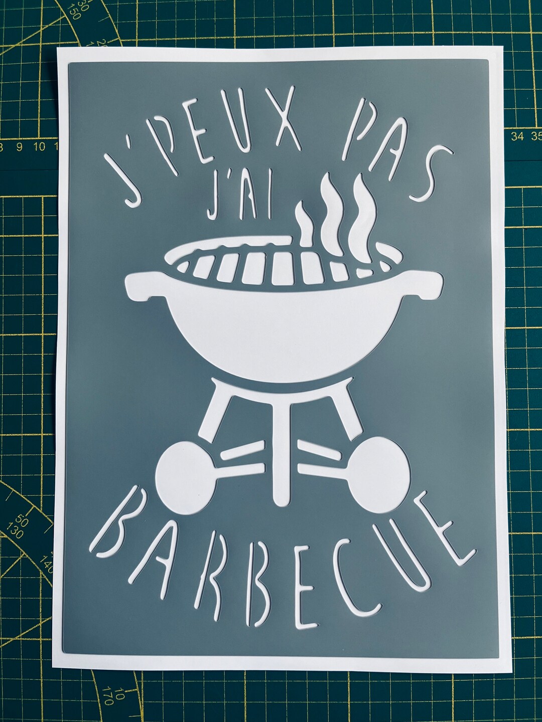 Pochoir Adhésif PVC Réutilisable 30 x 20 cm Affiche Je peux pas j'ai ...