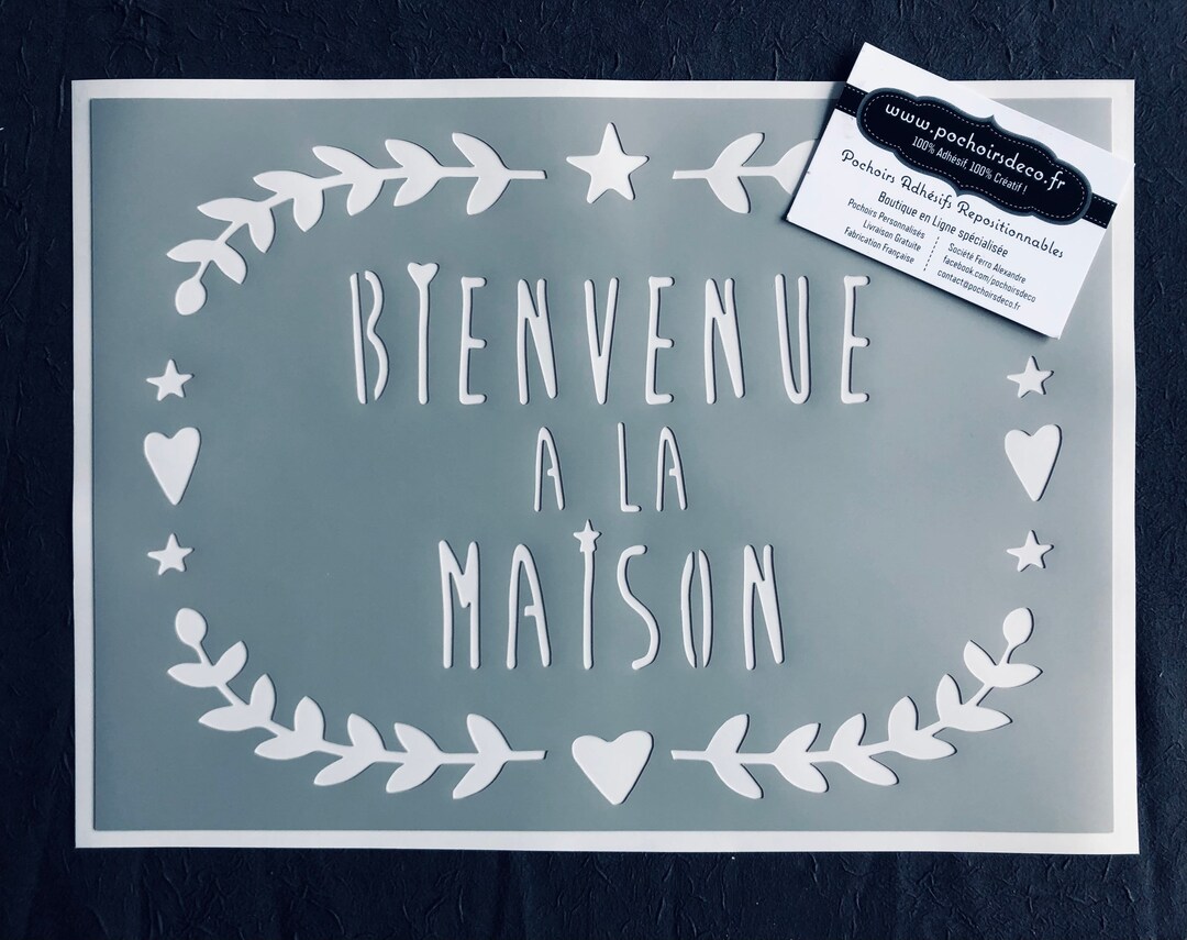 Stencil PVC Adhesive Reusable 30 X 20 Cm Poster Welcome Home - Etsy