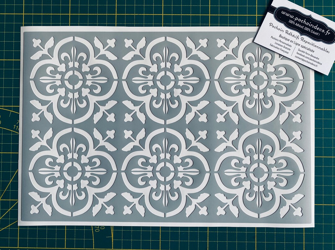 Stencil Adhesive PVC Reusable 30 X 20 Cm Set of 6 Earthenware / Cement ...