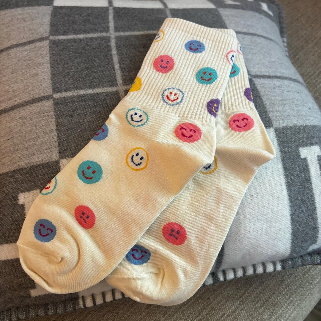 Smile Socks, Smile Face Socks, Trendy Socks, Rainbow Socks, Winter ...