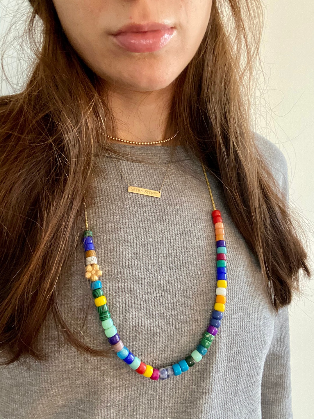 Colorful Adjustable Bead Necklace, Candy Bead Necklace, Pony Bead ...