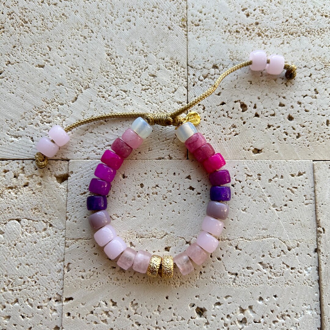 Valentine’s Day Bracelet, Colorful Adjustable Bead Bracelet, Candy ...