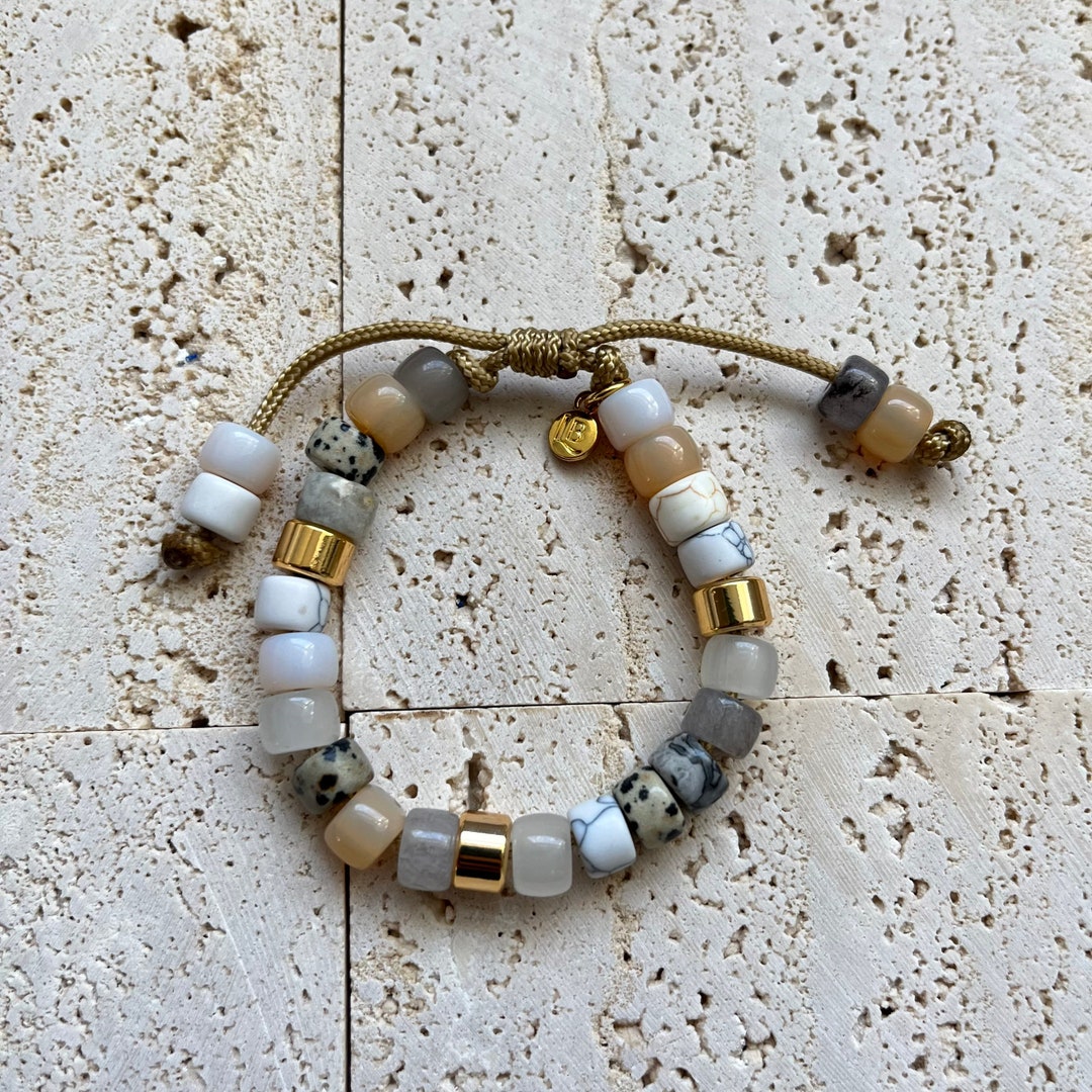 The Marvelous Mrs. Neutral III • Gemstone Adjustable Beaded Bracelet ...