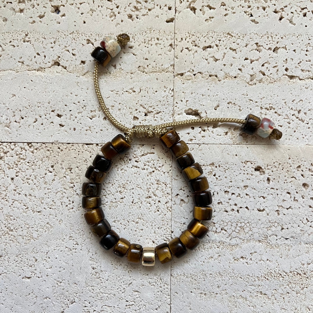 El Tigre • Henry Reese Gemstone Bracelet With 14k Gold Bead - Etsy