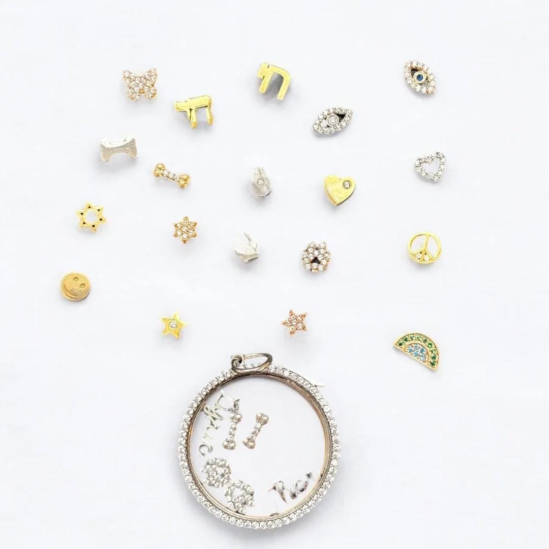 Stackable Necklace Charm, Charm Locket, Floating Locket, Fillable ...