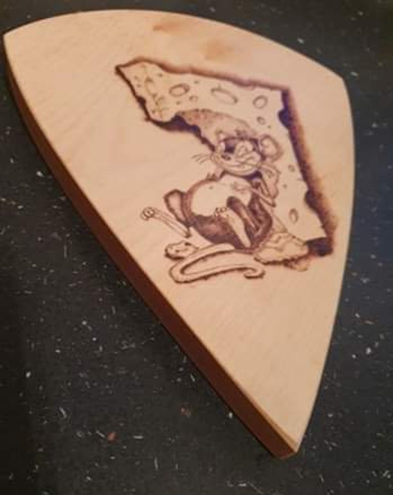 Hand Designed Pyrography Art Cheese Board With Cute Greedy - Etsy