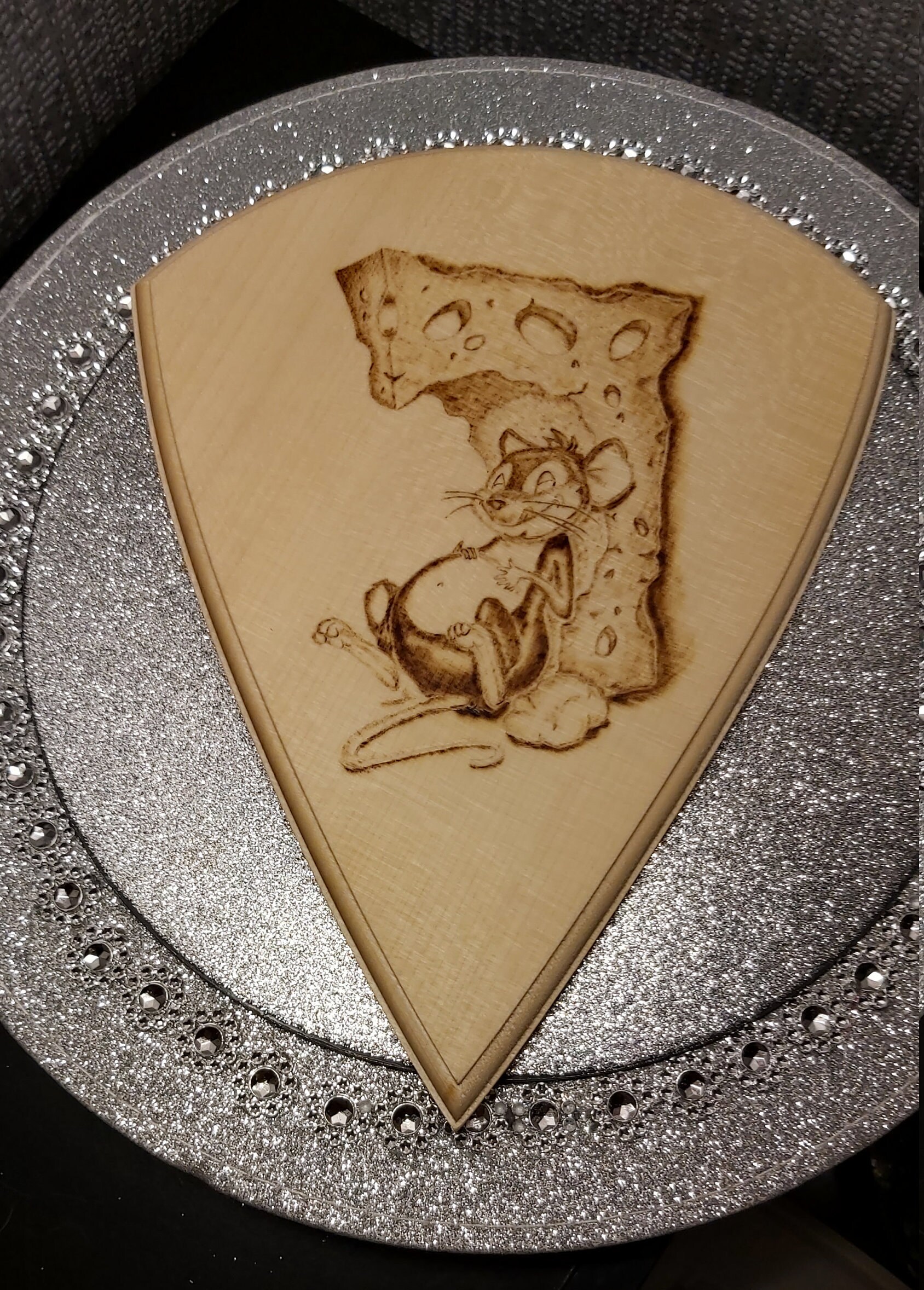 Hand Designed Pyrography Art Cheese Board With Cute Greedy - Etsy UK