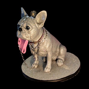 Beautiful Frenchie Dog Statue, Memorial Statue for Frenchies, Sparkling ...