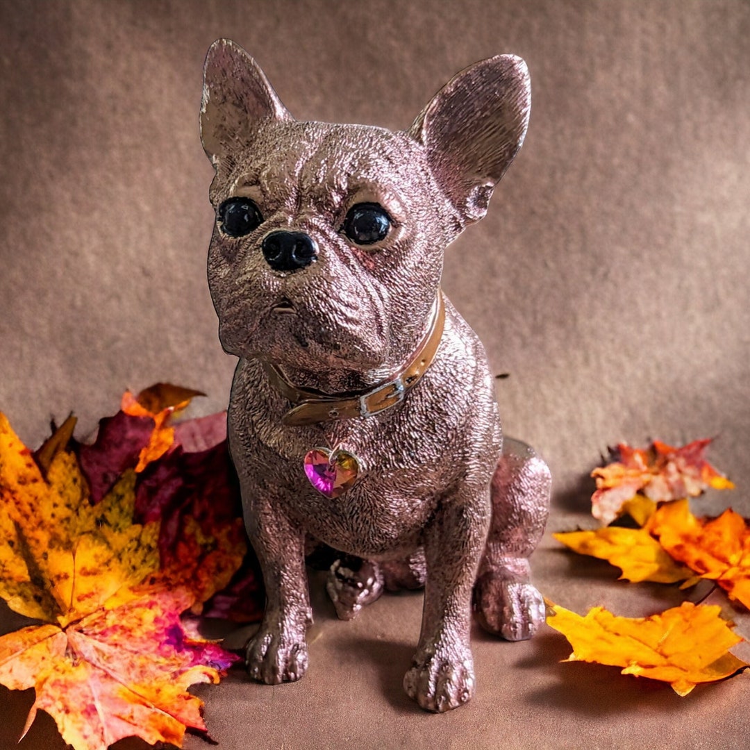 French Bulldog Statue. Rose Gold and Copper Chrome Design Frenchie ...