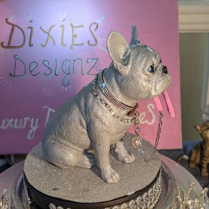 Beautiful Frenchie Dog Statue, Memorial Statue for Frenchies, Sparkling ...