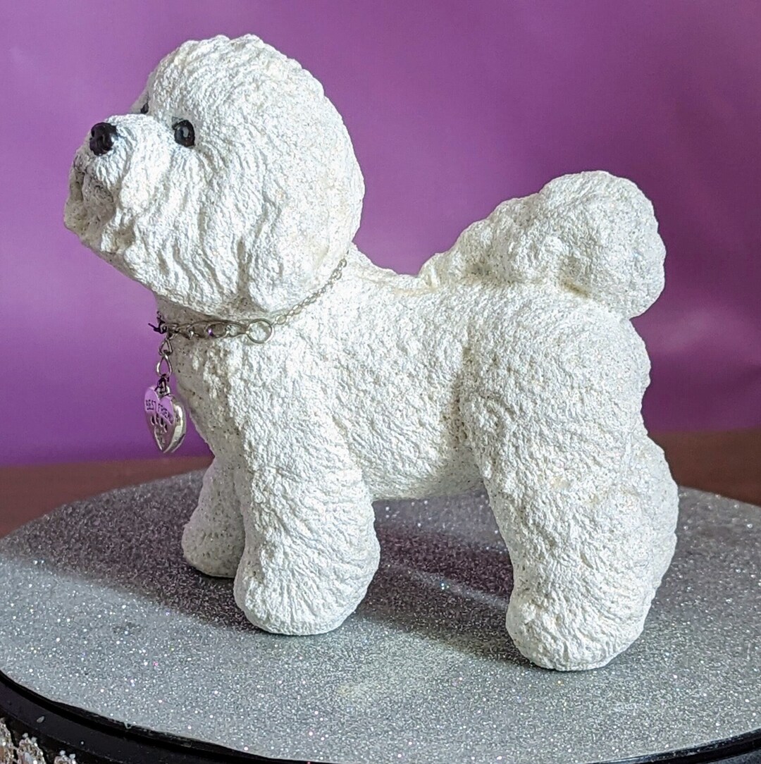Bichon Frise Dog Statue, in Special Rainbow Sparkle Coat. Sparkles ...