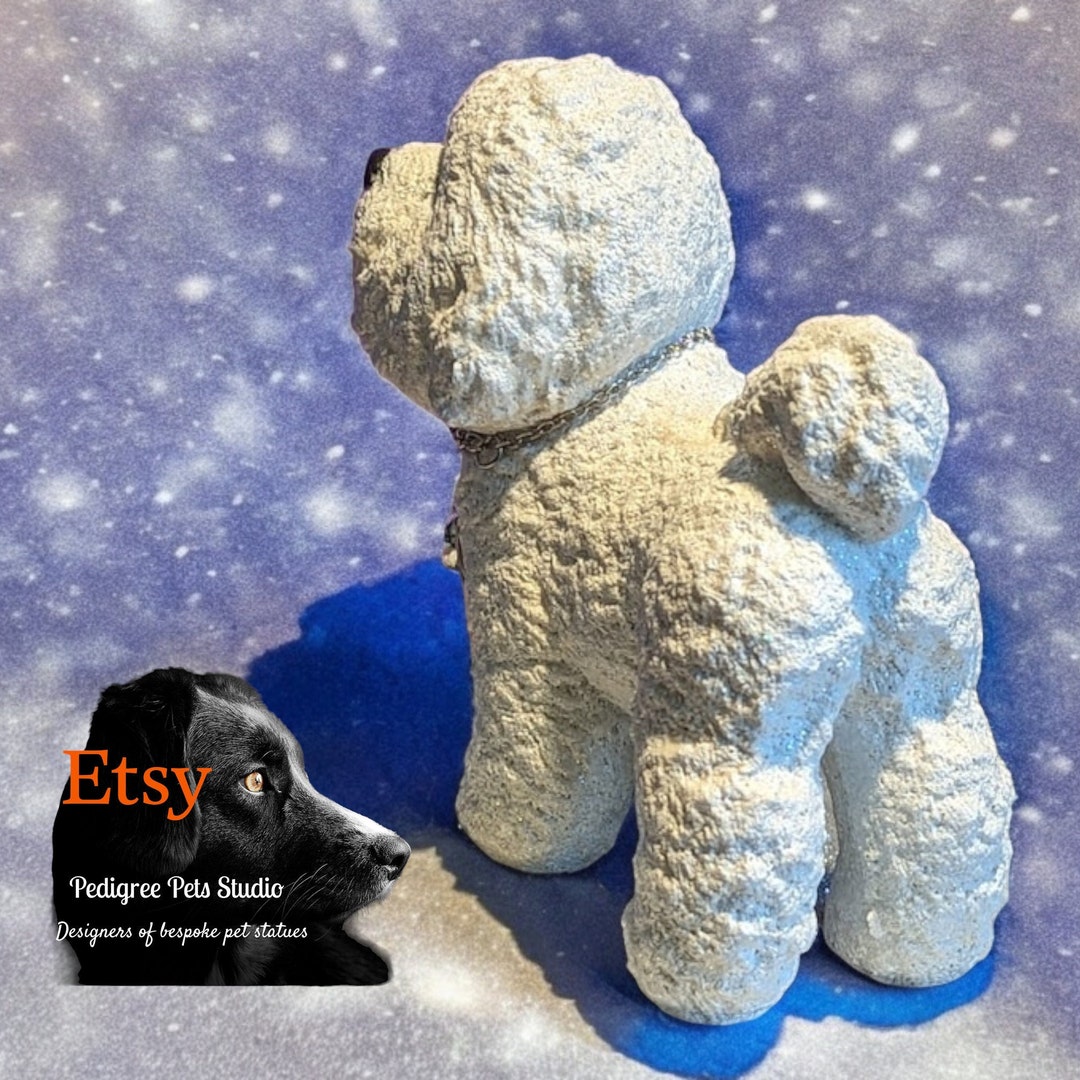 Bichon Frise Dog Statue, in Special Rainbow Sparkle Coat. Sparkles ...