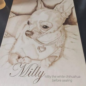 Pet Portrait Art by Renowned Artist, Flames Pyro Art, Professional Wood ...