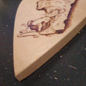 Hand Designed Pyrography Art, Cheese Board With Cute Greedy Mouse Hand ...