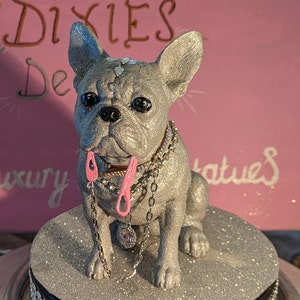 Beautiful Frenchie Dog Statue, Memorial Statue for Frenchies, Sparkling ...