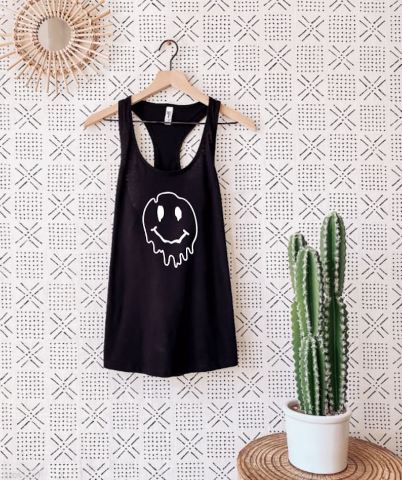 Melted Smiley Face Tank Tops for Women Funny Shirt Sassy - Etsy