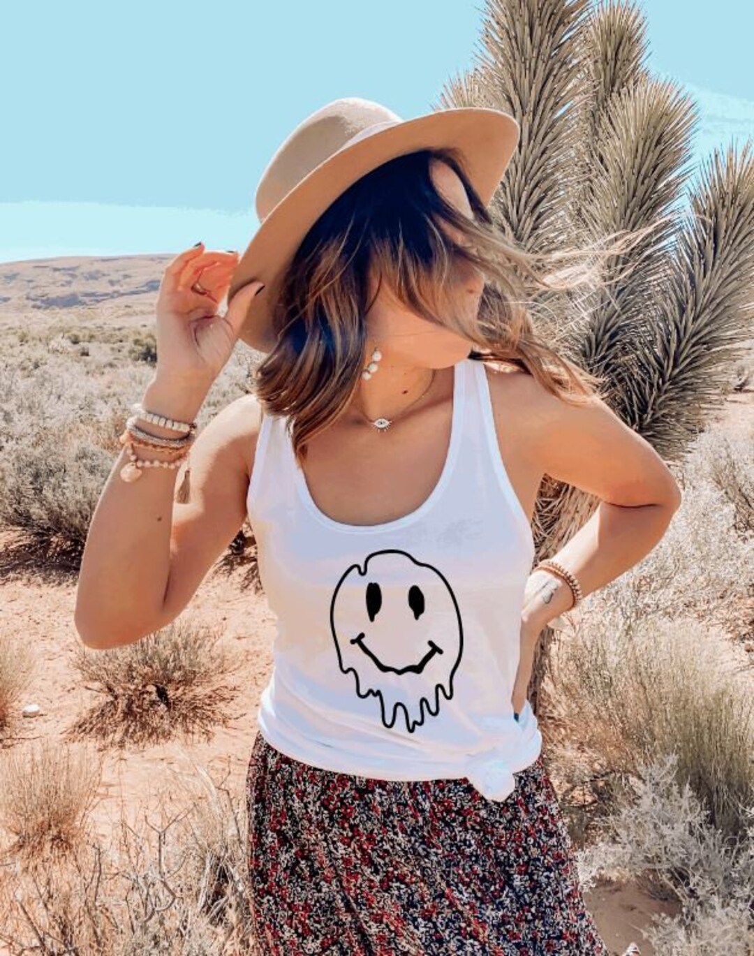 Melted Smiley Face Tank Tops for Women Funny Shirt Sassy - Etsy