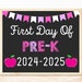 Editable Pink First Day of School Chalkboard Sign, Reusable First Day ...