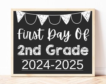 First Day of School Sign, First Day of School Printable Photo Prop, 2nd ...