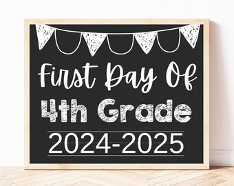 Last Day of 4th Grade Sign, Last Day of School, 4th Grade Chalkboard ...