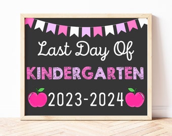 Last Day of Junior Kindergarten Sign, Last Day of Chalkboard, Photo ...