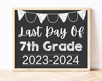 Last Day of 5th Grade Sign, Last Day of School, 5th Grade Chalkboard ...