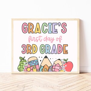 Editable First Day of 3rd Grade Sign, Printable First Day of 3rd Grade ...