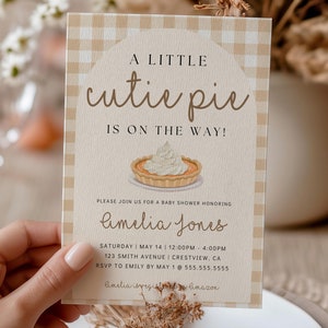 A Little Cutie Pie is on the Way Baby Shower Invitation Editable Cutie ...