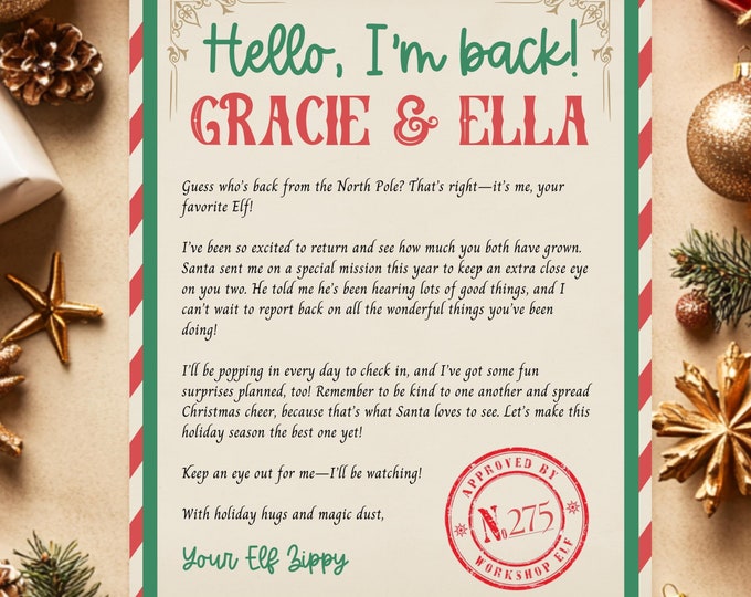 Elf Arrival Balloon and Swing Set, Personalised Elf Arrival Set, Hot ...