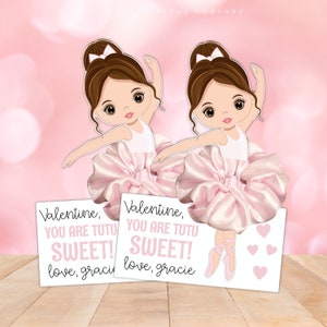 Ballerina Valentine Scrunchie, Ballerina Valentine Cards, Ballerina ...
