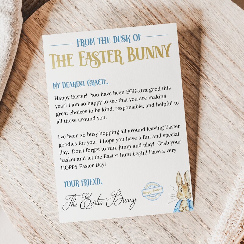 Easter Bunny Letter - Etsy