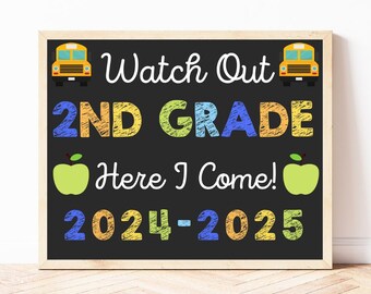 First Day of School Sign, First Day of School Printable Photo Prop, 2nd ...