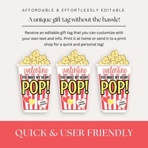 Valentine Popcorn Stickers, Valentine's Day Stickers, Boy Girl Kids ...
