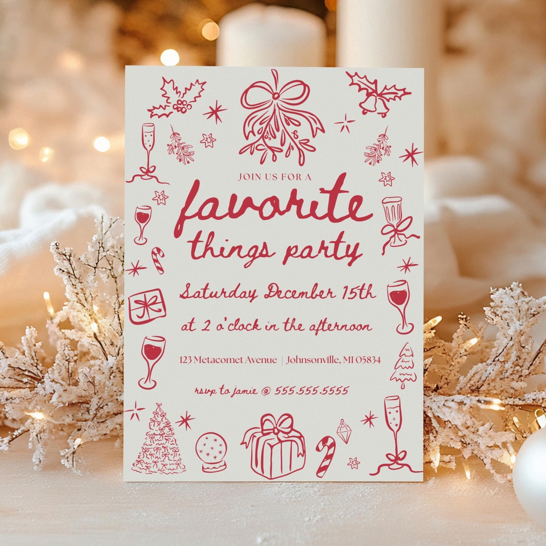 Christmas Favorite Things Invitation Favorite Things Christmas Party ...