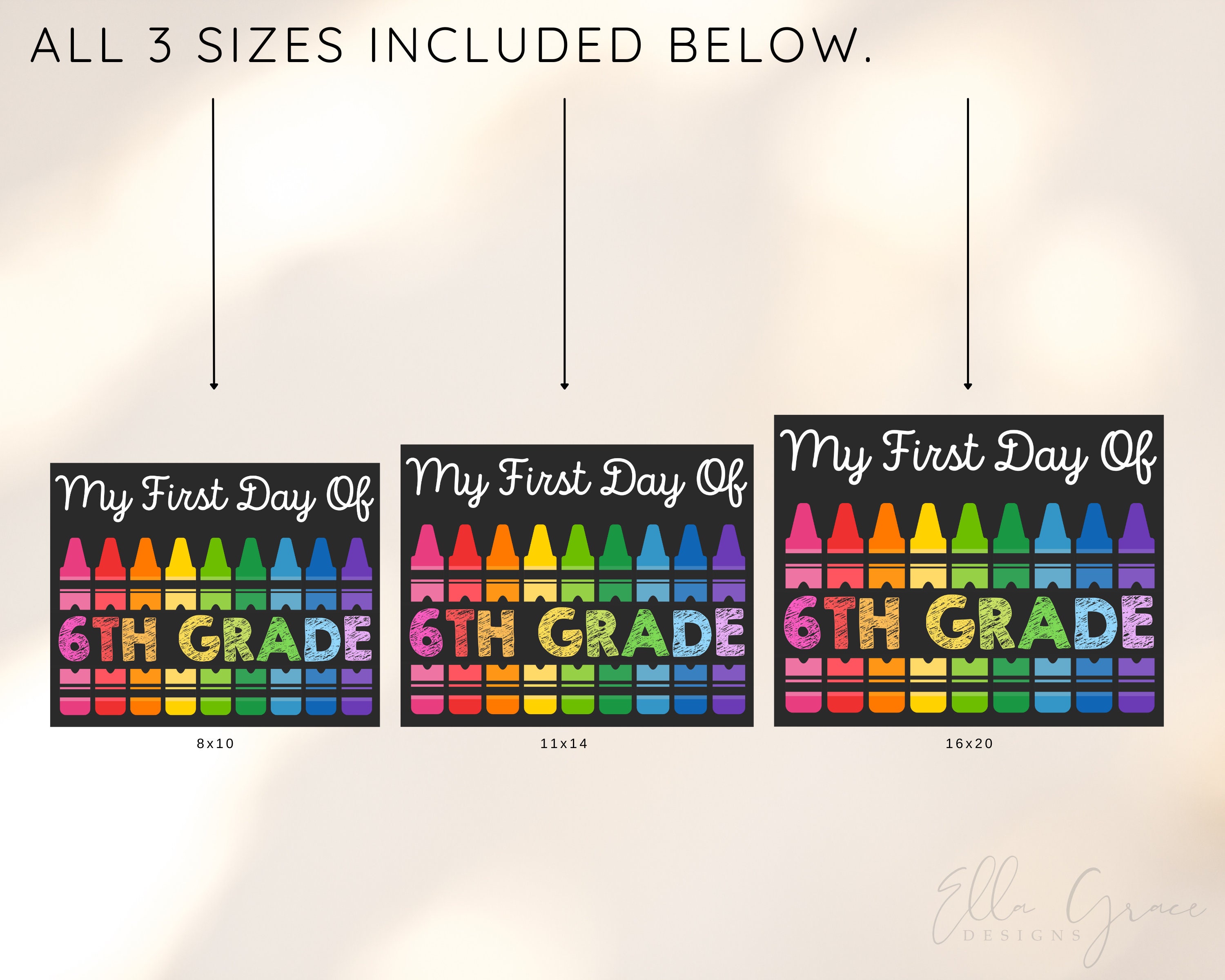 Letrero del primer día de sexto grado letrero del primer día - Etsy México