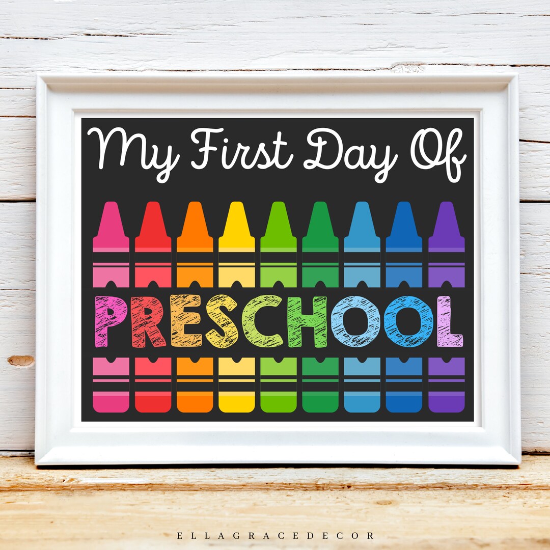 First Day of Preschool Sign, First Day of School Sign, Preschool ...