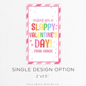 Editable Slap Bracelet Valentine's Day Gift Tag, Slappy Valentine's Day ...