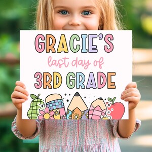 Editable Last Day of Third Grade Sign Printable Last Day of School Sign ...
