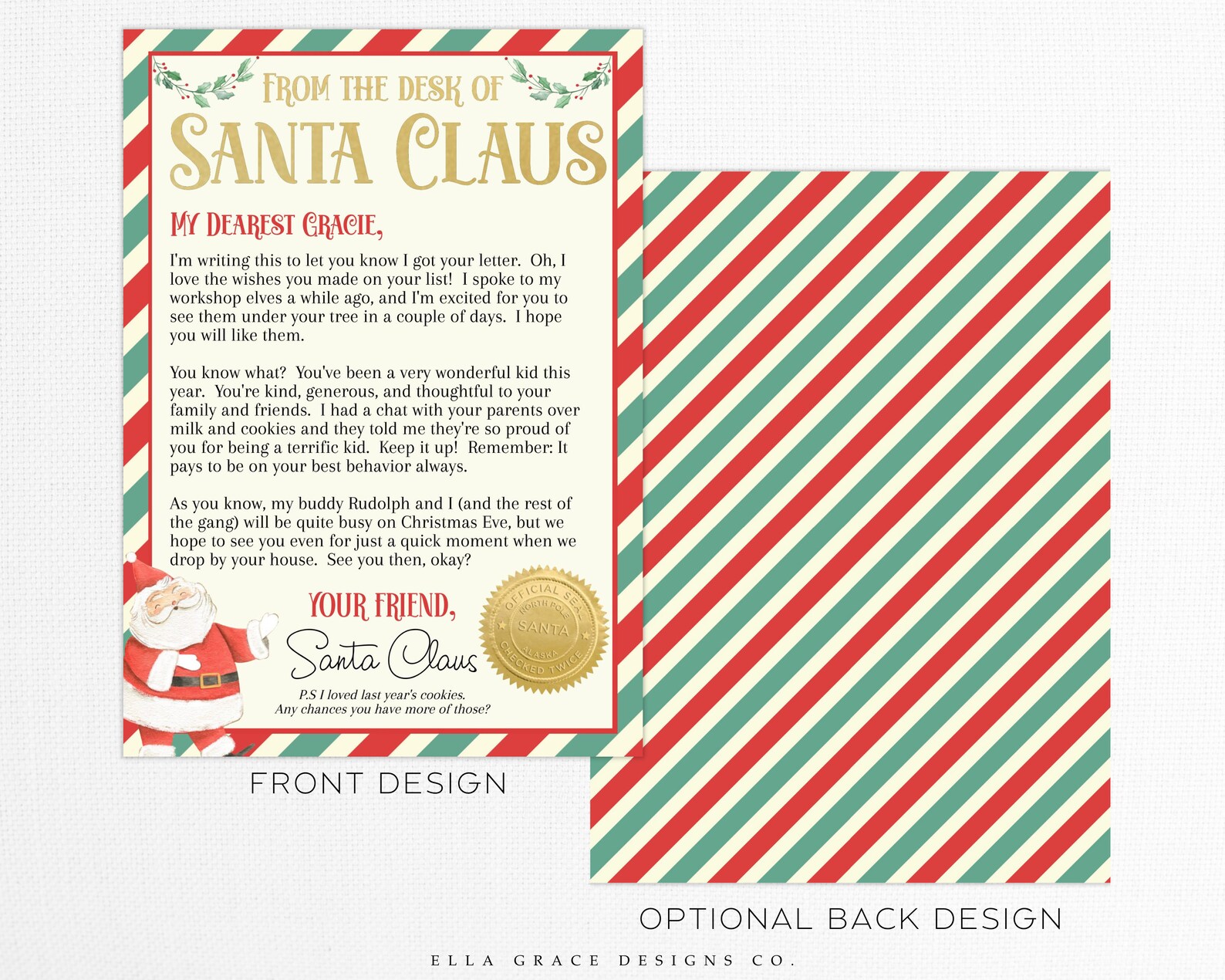 EDITABLE Letter From Santa Printable Santa Letter North - Etsy