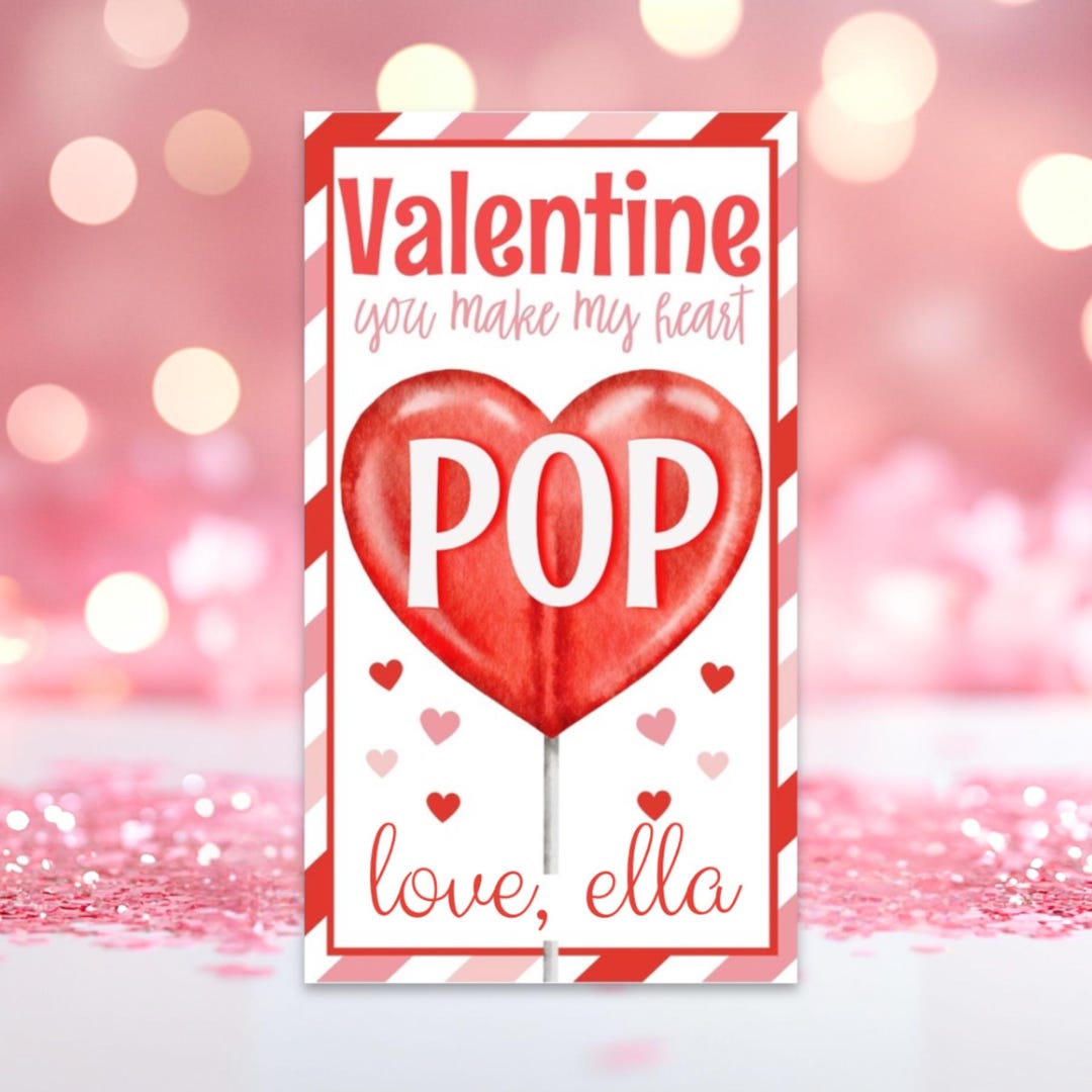 Valentines Day Tags for Lollipops, Lollipop Valentine Tag, Lollipop ...
